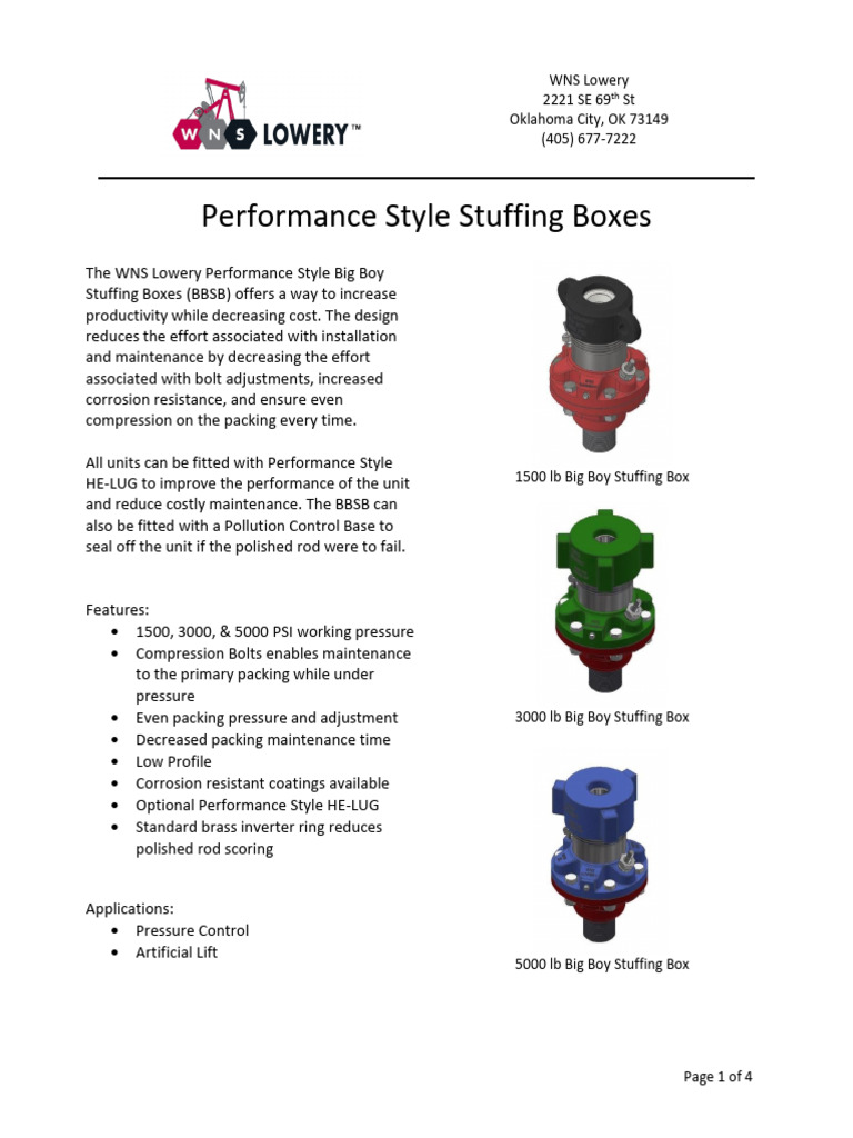 Performance Style Stuffing Box | PDF | Materials | Mechanical Engineering