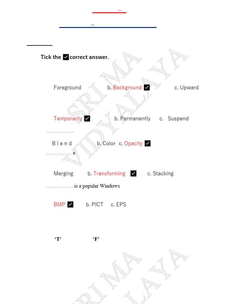 Computer - Lesson 5 - Photoshop - Working With Layers - Notes | PDF ...
