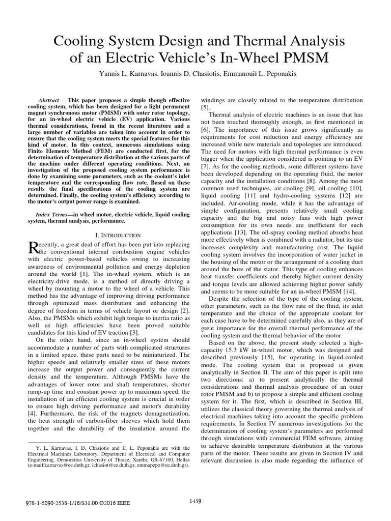 Cooling System Design and Thermal Analysis of An Electric Vehicle's In ...
