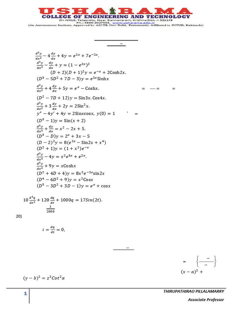 Revised Question Bank UR20 | PDF | Capacitor | Physics