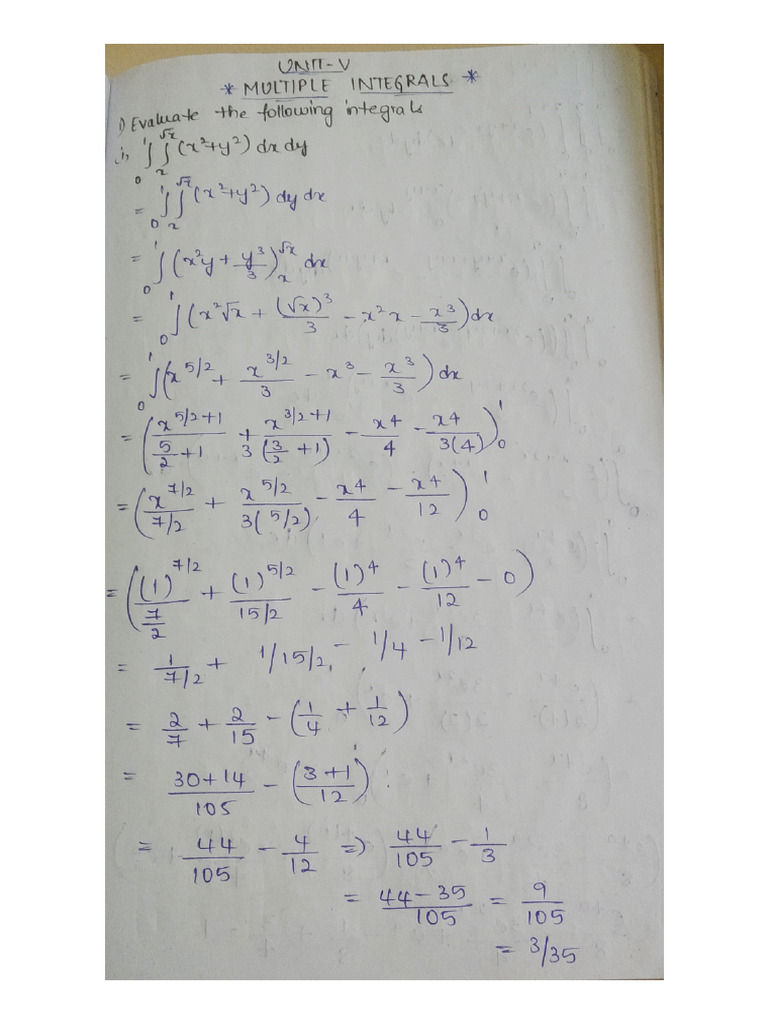 Unit 5 Multiple Integrals | PDF