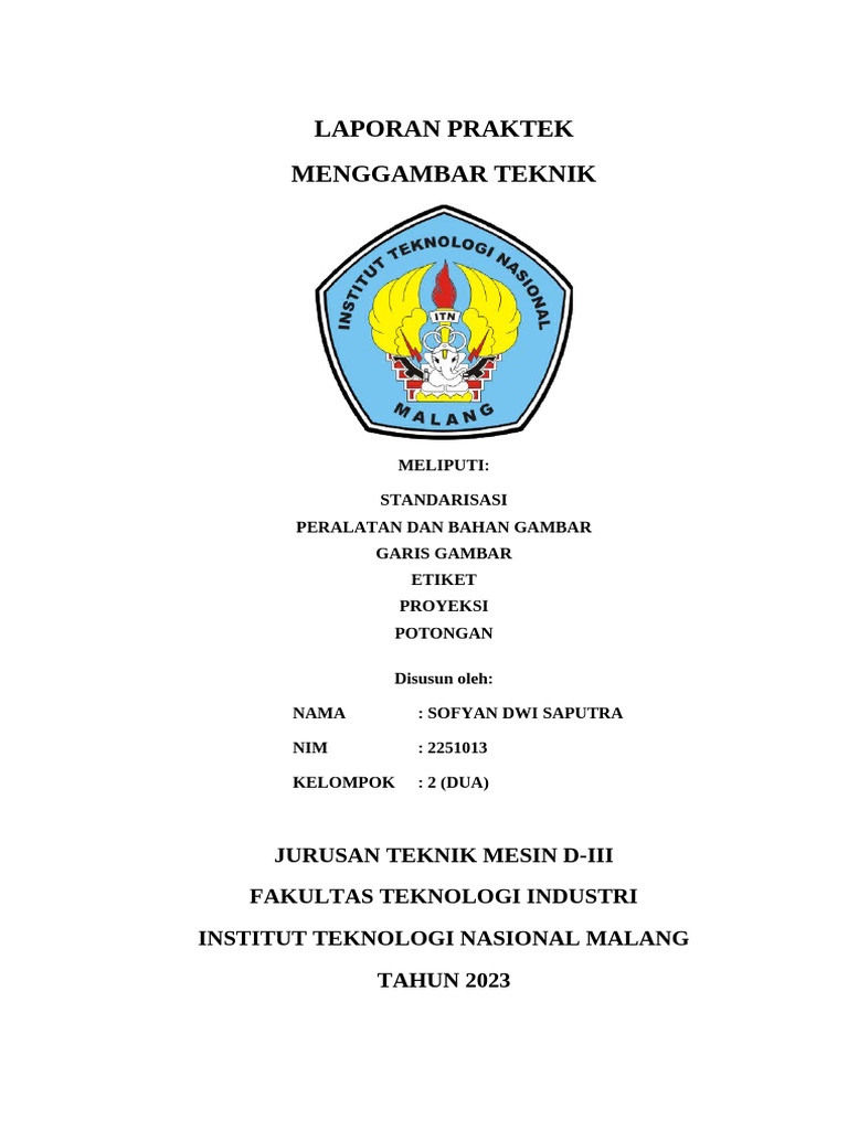Laprak Gambar Teknik Sofyan | PDF