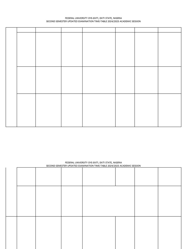 SCIENCE_UPDATED_SECOND SEMESTER 2024..2025 EXAMINATION TIME-TABLE | PDF | Academia | Educational ...