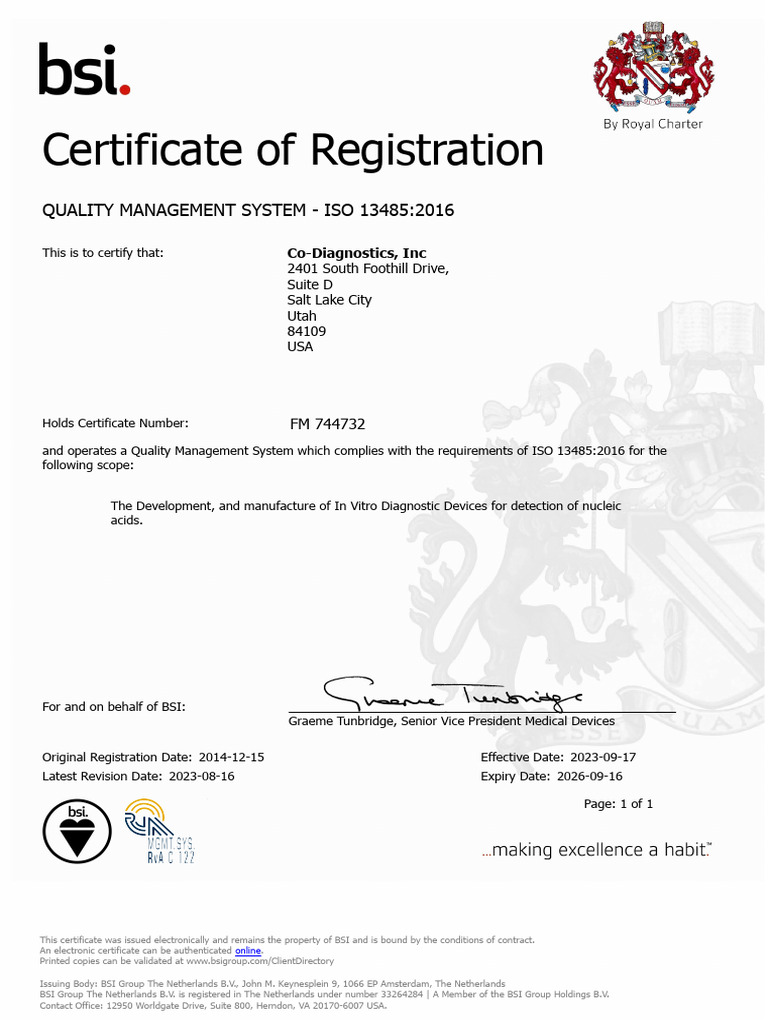 ISO 13485 2016 Certificate 2023 | PDF