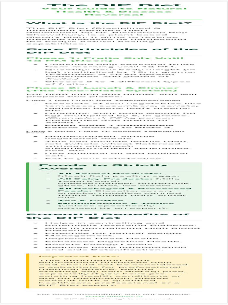 Dip Diet | PDF | Diet (Nutrition) | Diet & Nutrition