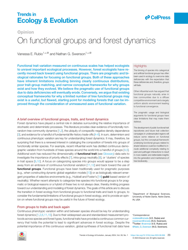 Reevaluating Functional Groups in Ecology | PDF | Ecology | Ecological ...