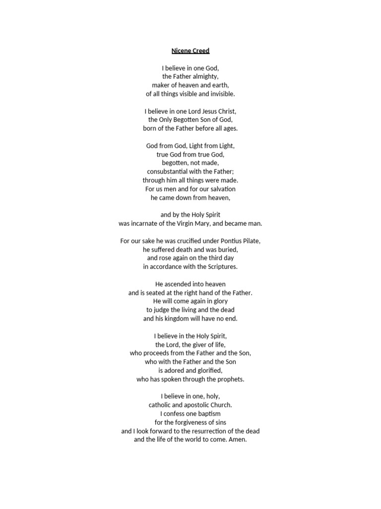 Nicene Creed in Bisaya and English | PDF | Religion & Spirituality