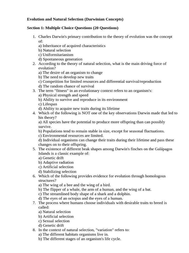 Evolution and Natural Selection | PDF | Natural Selection | Evolution