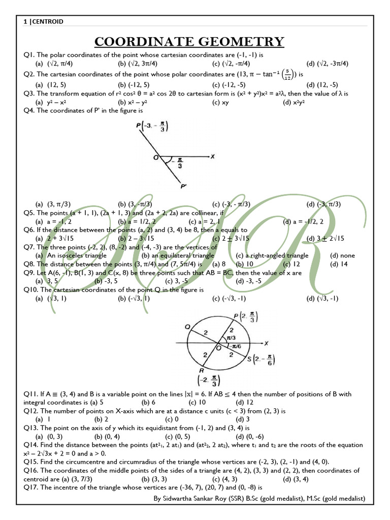 Coordinate Geometry 1 | PDF | Coordinate System | Triangle