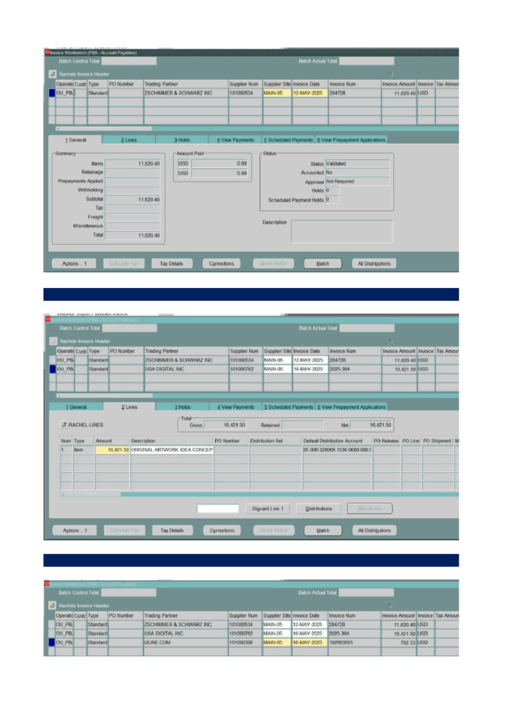 QAS Test Invoices-Payments | PDF