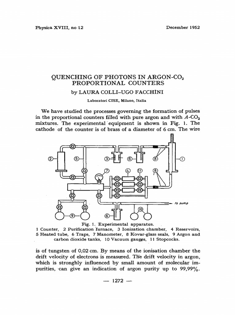 Colli, Facchini - Quenching of Photons in argon-CO2 Proportional Counters 12-1952 | PDF ...
