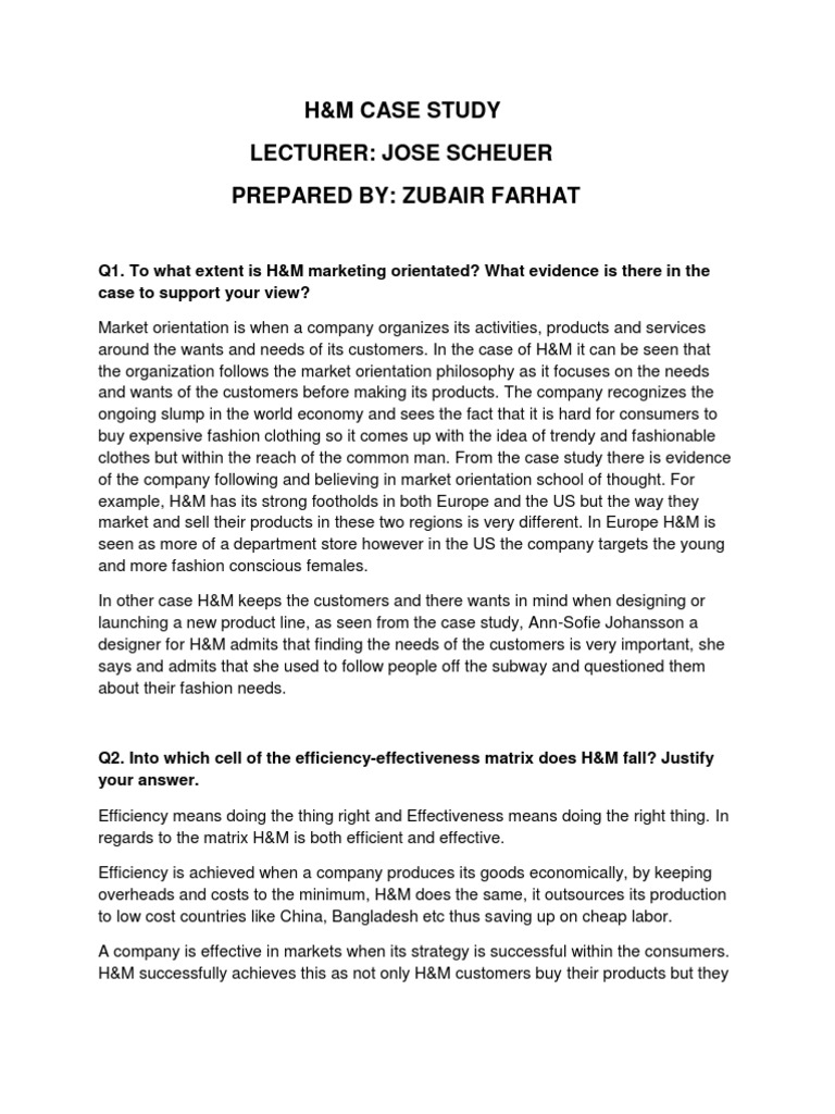 H&M Case Study | PDF | Fashion | Brand