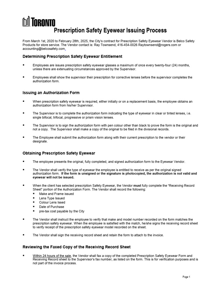 safety-eyewear-issuing-process | PDF | Accounts Payable | Glasses