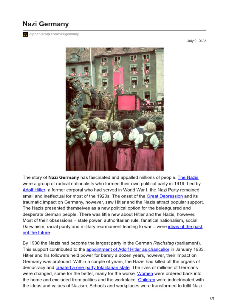 Understanding Nazi Germany's Rise | PDF | Nazism | Nazi Germany
