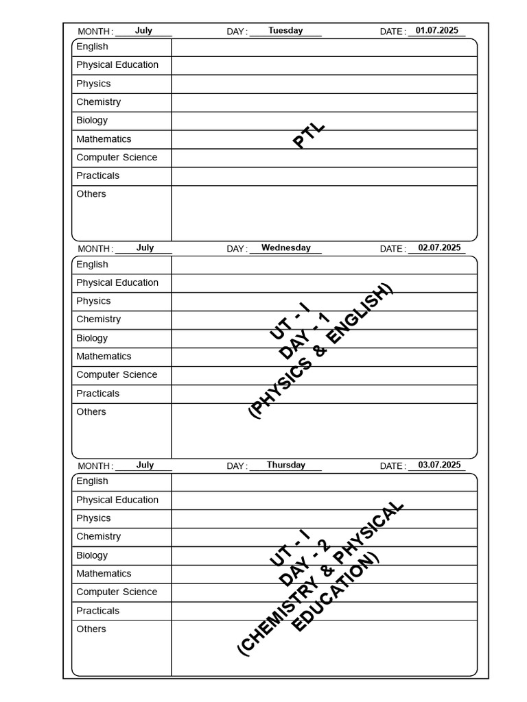 July 2025 Academic Schedule Overview | PDF | Physics | Center Of Mass