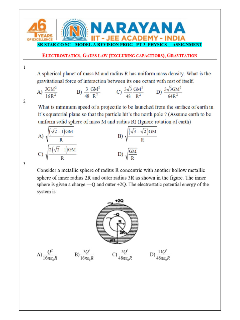 SR Star Co SC - Model A Revision Prog - Pt-3 - Physics - Assignment | PDF