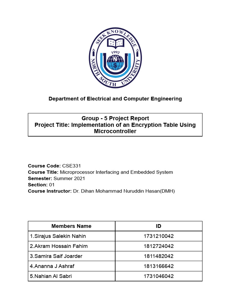 Group 5 CSE331.1 Project Report | PDF | Microprocessor | Assembly Language