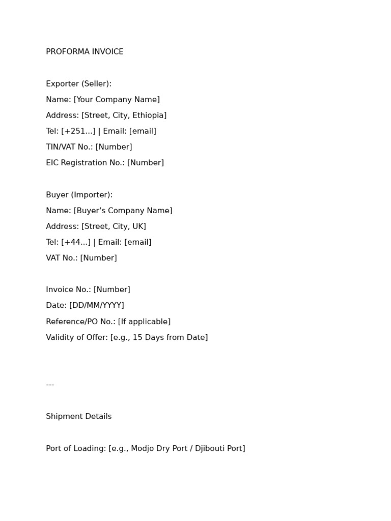 Performa Invoice Fruits | PDF
