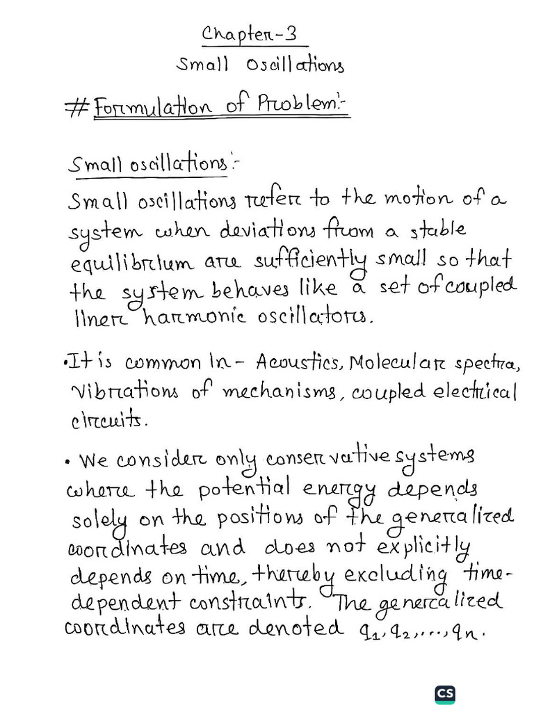 CM-II - Small Oscillation | PDF