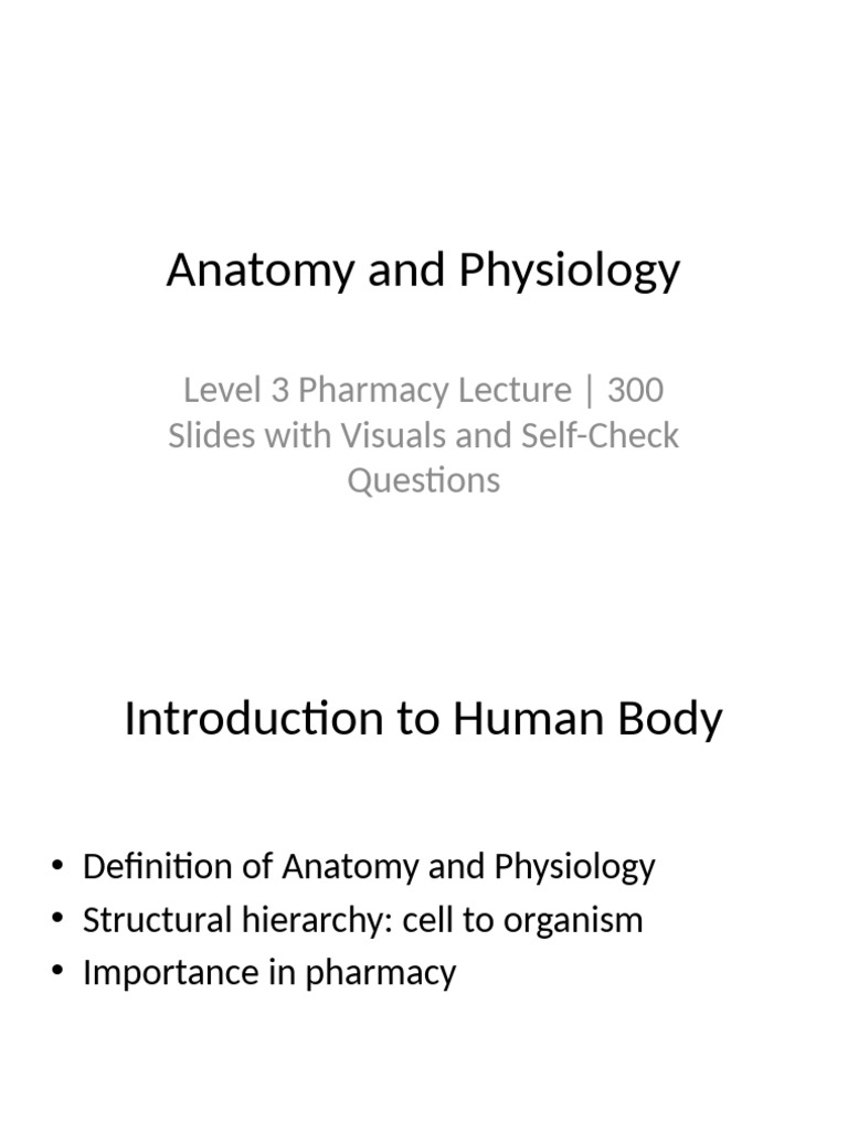 Anatomy Physiology Level3 Pharmacy Animated | PDF | Tissue (Biology ...