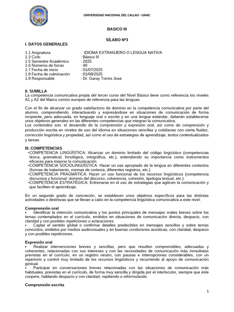 silabo_Basico_2_CIUNAC (2) | PDF | Comunicación | Aprendizaje