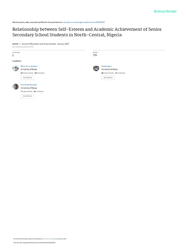 Kumo 5122025 A Jess 130374 | PDF | Self Esteem | Psychological Concepts