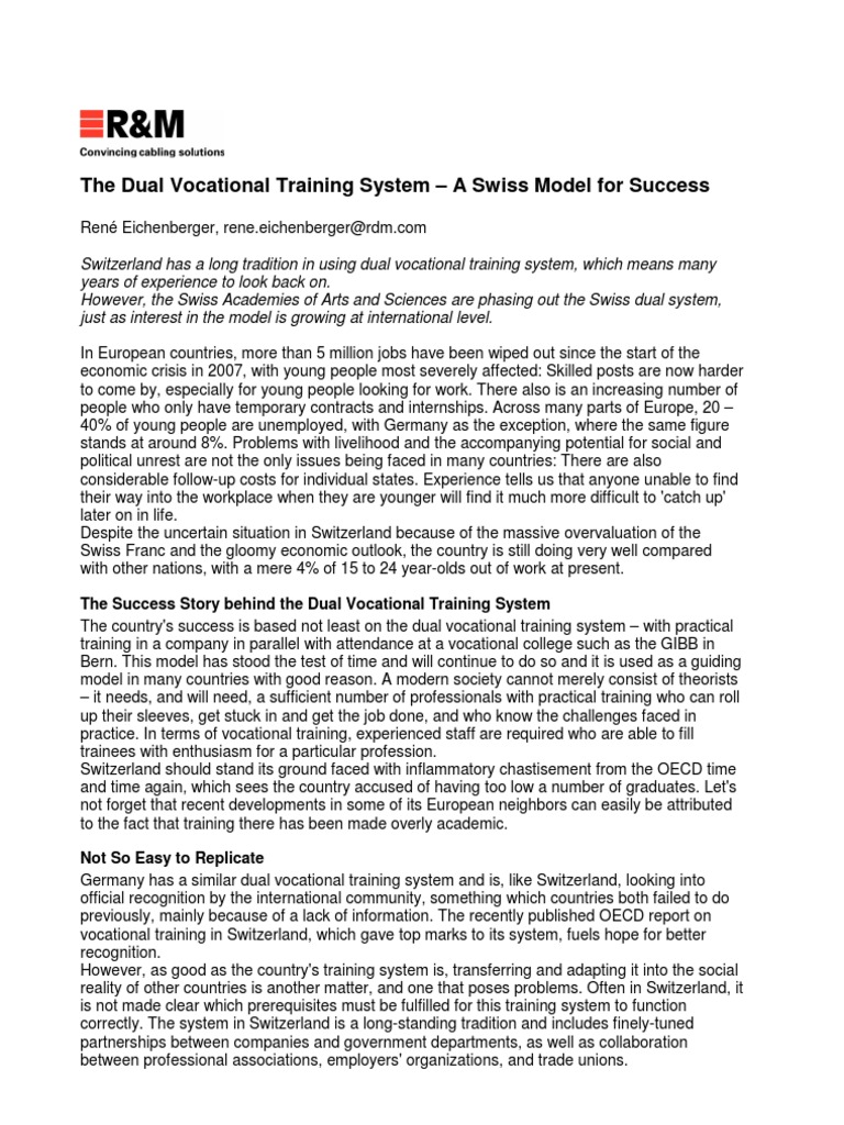 Dual Vocational Training System en | PDF | Profession | Lifelong Learning