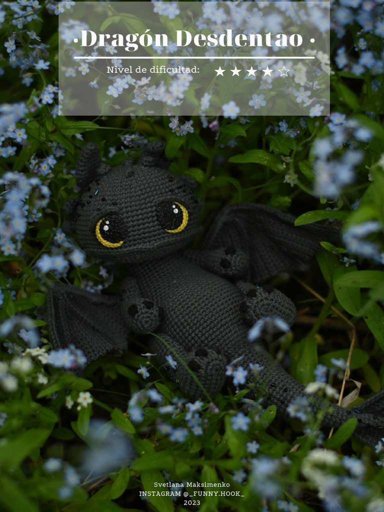 Patrón Amigurumi Dragón Desdentao | PDF | Tejer