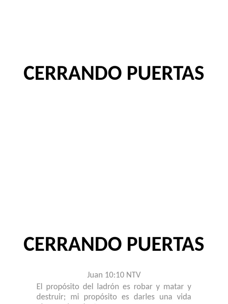 Cerrando Puertas | PDF | Pecado | Cristo (título)