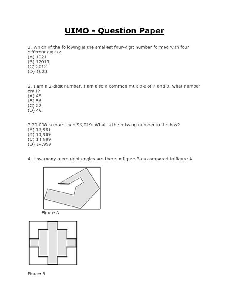 Math-Ques-Class5 Part 1 | PDF