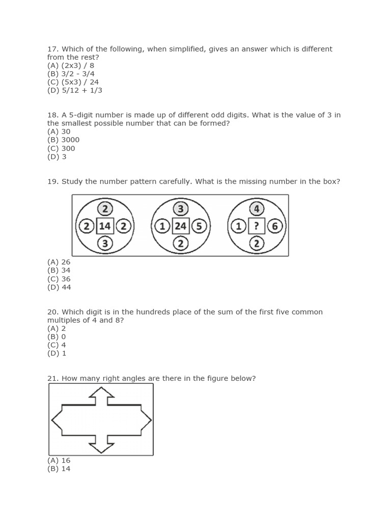 Math-Ques-Class5 Part 5 | PDF