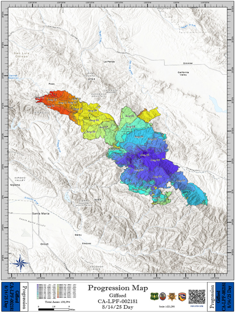 Gifford Fire Progression Map 8-14-25 | PDF