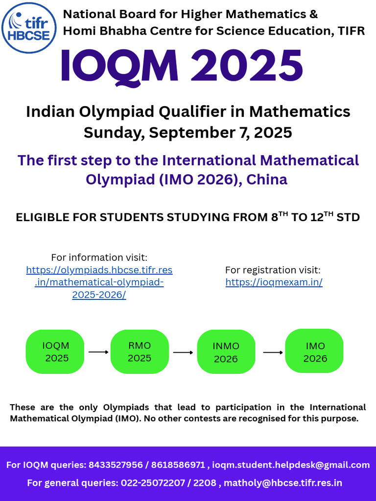 IOQM 2025 Hbcse Poster | PDF