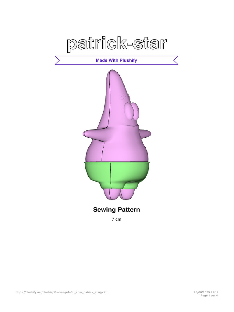 patrick-star | Print | Plushify | PDF