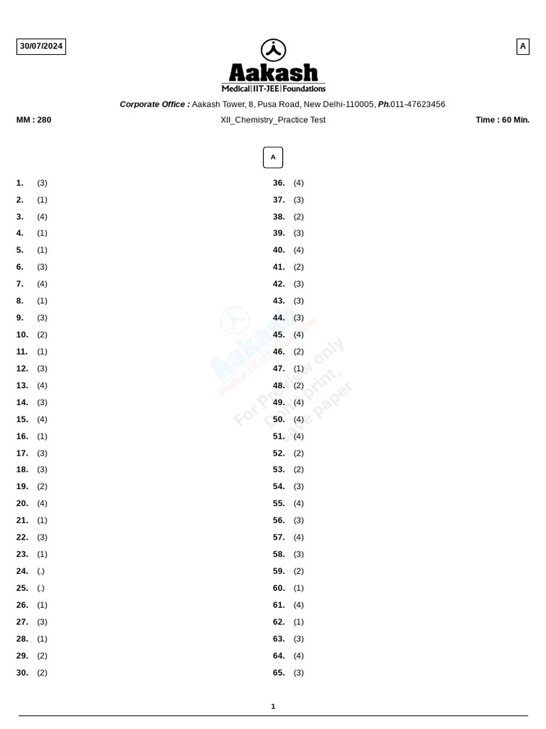 Ans-XII Chemistry_CK and P Block-Practice Test__30!07!2024 | PDF ...