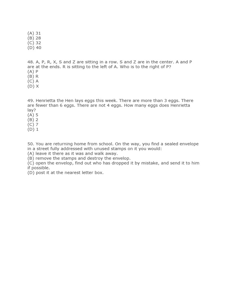 Math Ques Class5 Part 14 | PDF