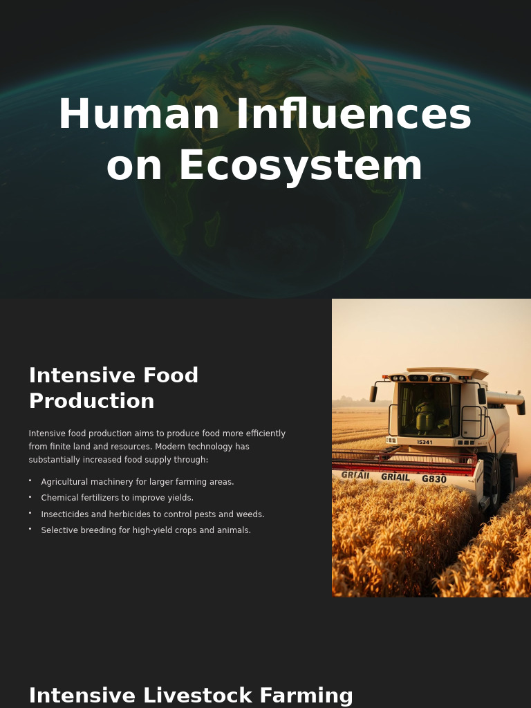 Human Influences On Ecosystem Anish | PDF | Agriculture | Conservation ...