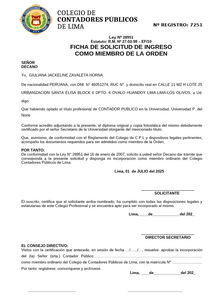 Ficha Solicitud (1) | PDF