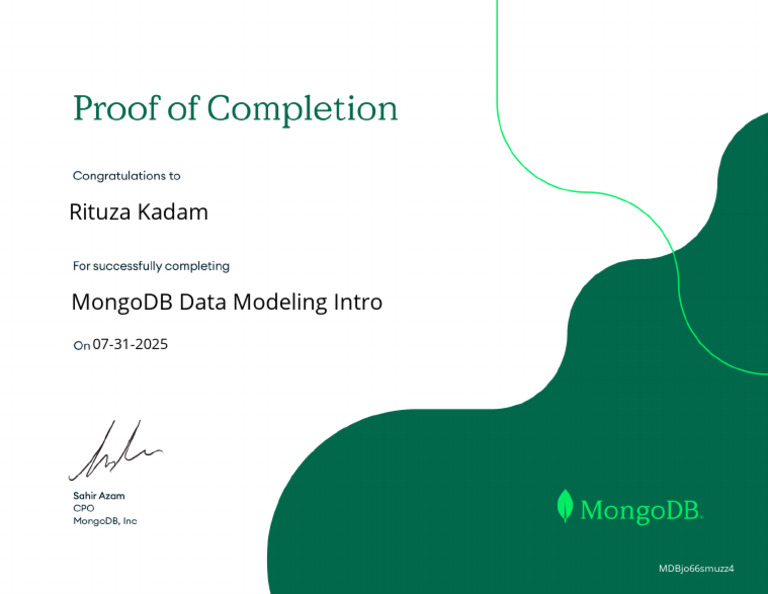 mongDB Certificate11 | PDF