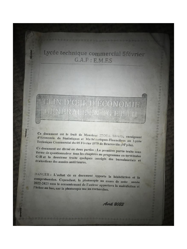 Fascicule économie | PDF