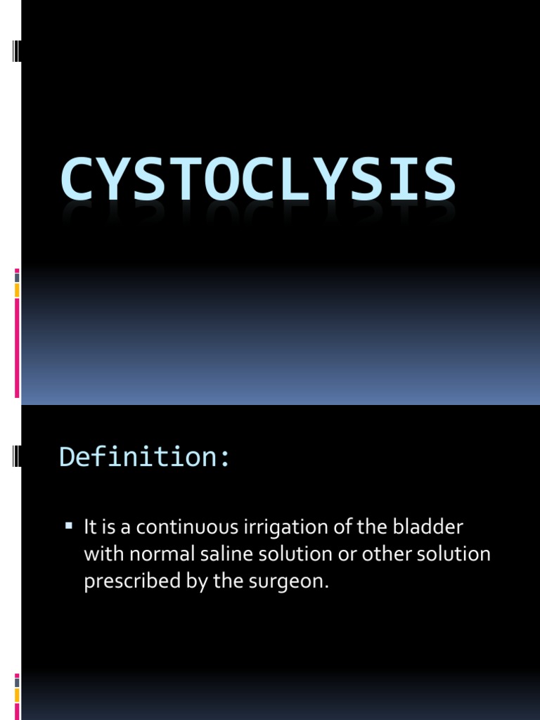 Cystoclysis | PDF | Home & Garden