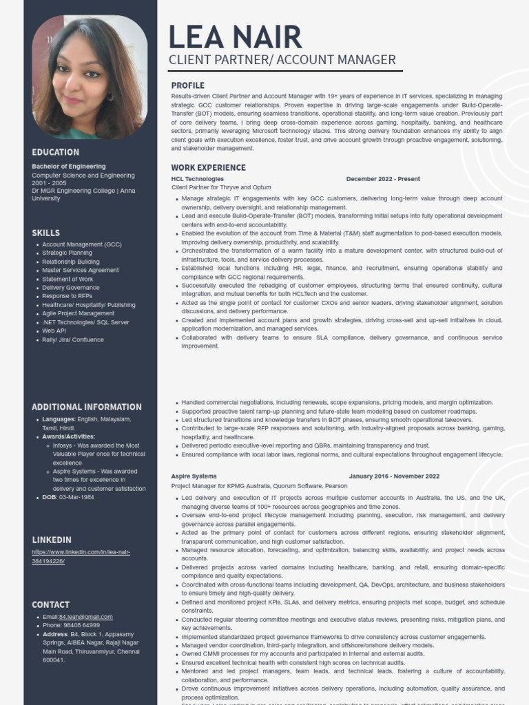 Lea Nair - Account Manager | PDF | Software Development Process | Software Development