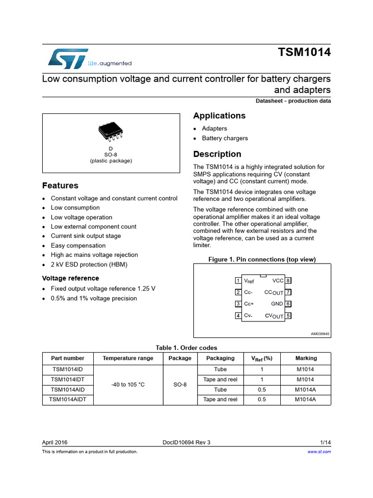 ST-TSM1014-Low_Consumption_voltage_and_current_controller_for_battery_chargers_and_adapters ...