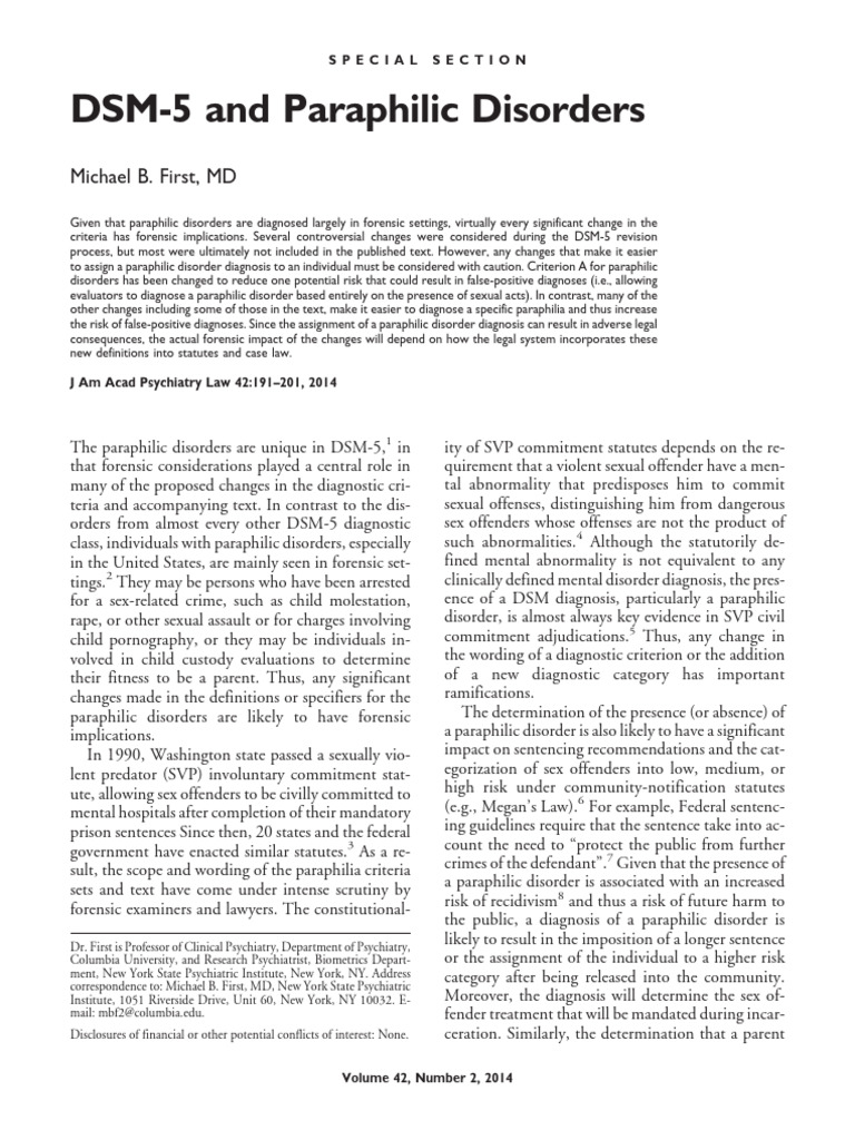 DSM-5 Paraphilic Disorders Overview | PDF | Pedophilia | Sexual Fetishism