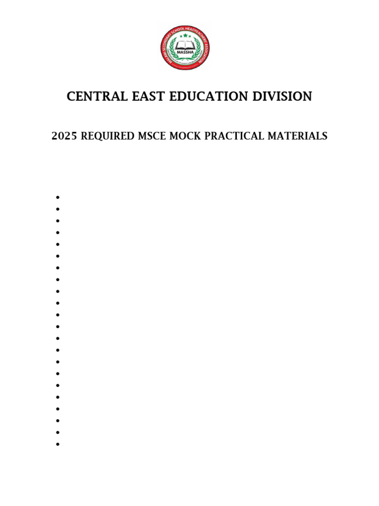 2025 Msce Mock Materials | PDF