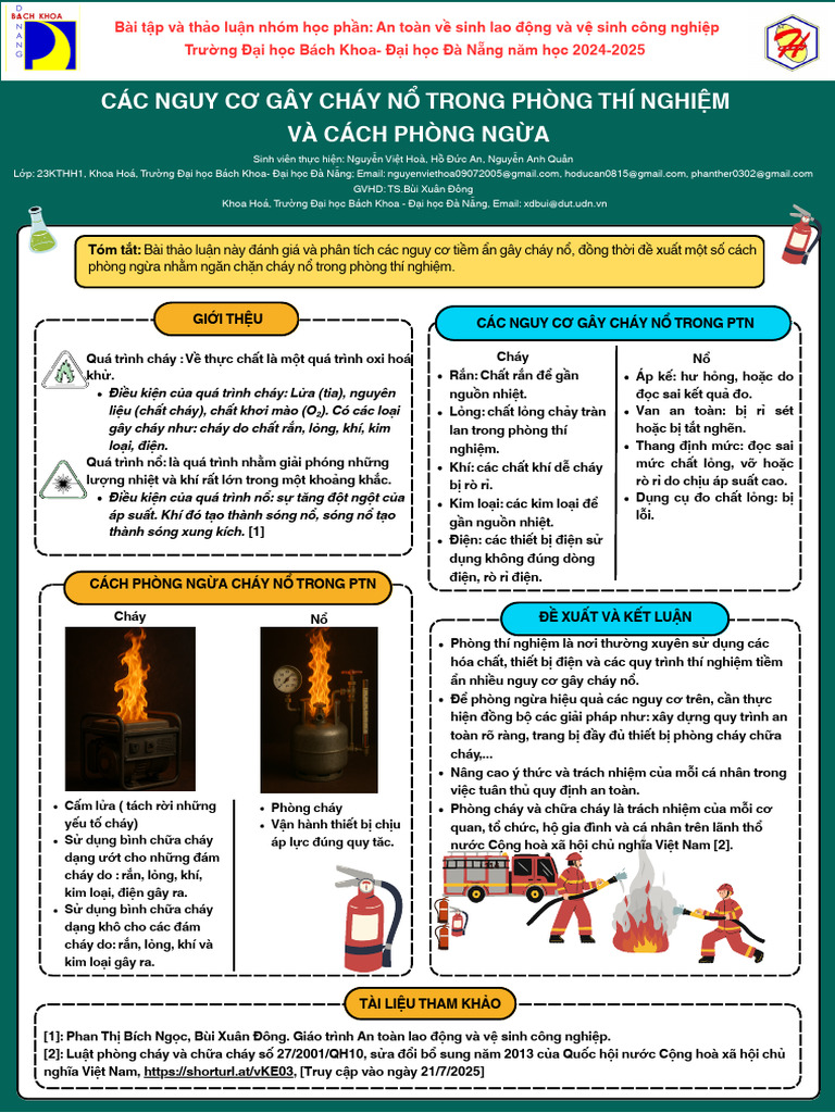 Poster Nhóm 16-Các Nguy Cơ Gây Cháy Nổ Trong Phòng Thí Nghiệm Và Cách ...