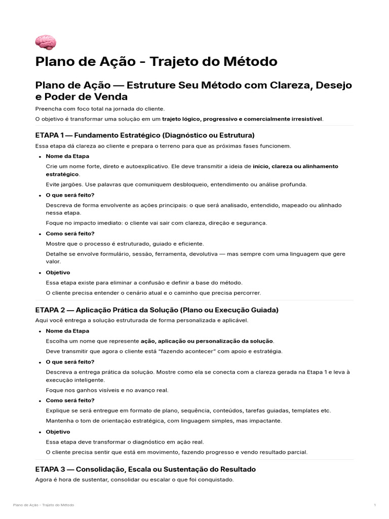 Estrutura de Ação para Métodos Eficazes | PDF