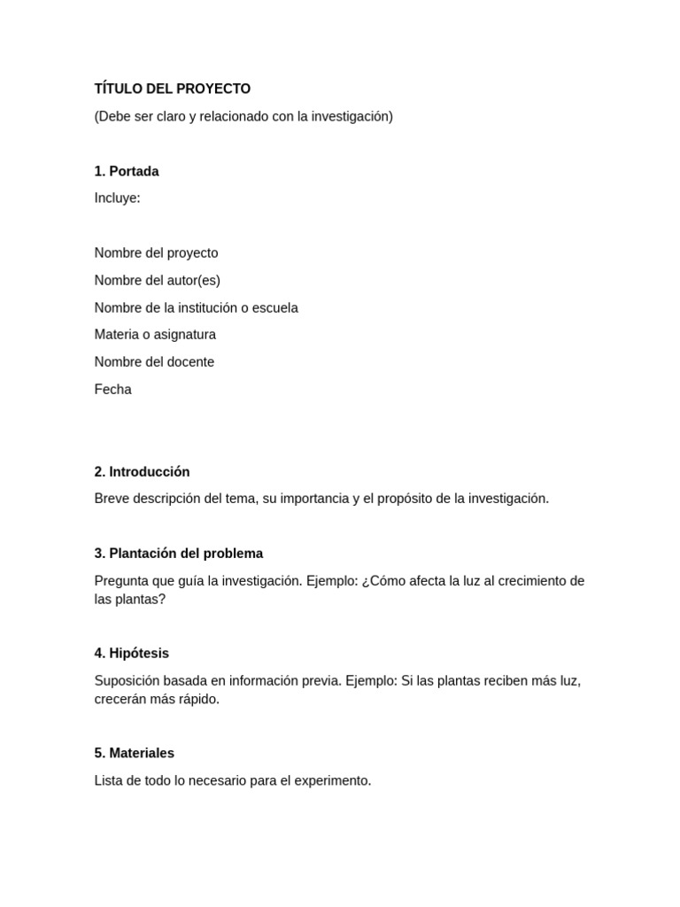 Proyecto Formato Metodologia de La Investigacion | PDF