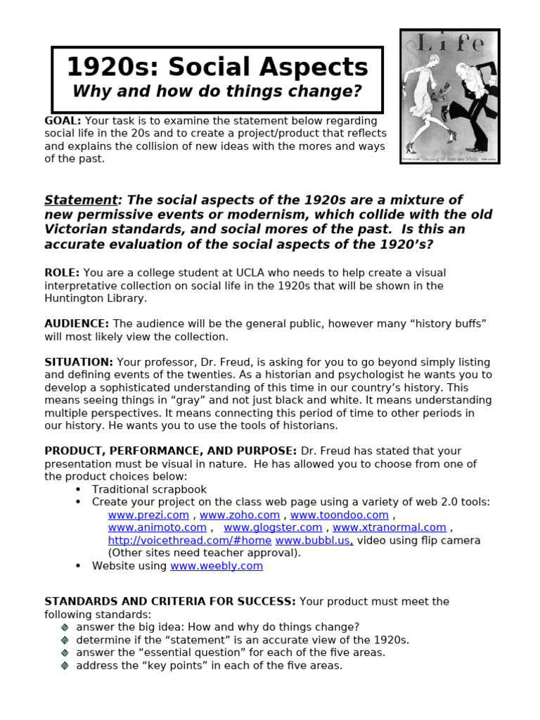 1920s Performance Task 2010-1 | PDF | Harlem Renaissance | Ku Klux Klan