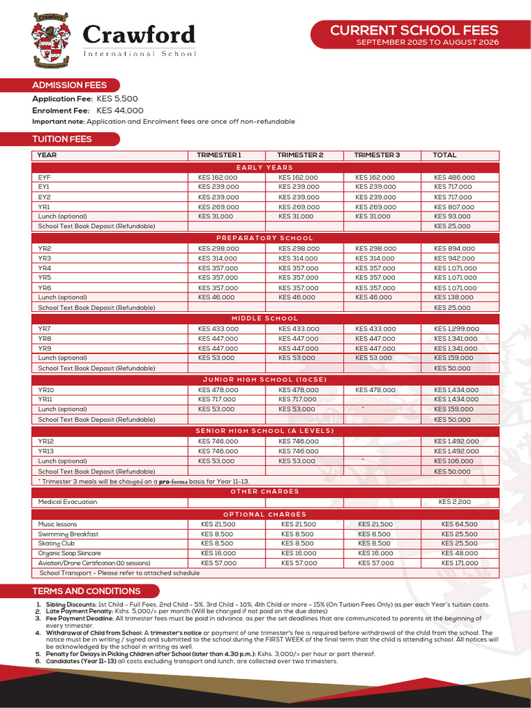 Crawford Fee Structure 25-26-3 | PDF | Payments | Services (Economics)